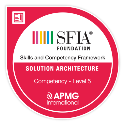 SFIA Competency Solution Architecture ARCH Level 5 Credly