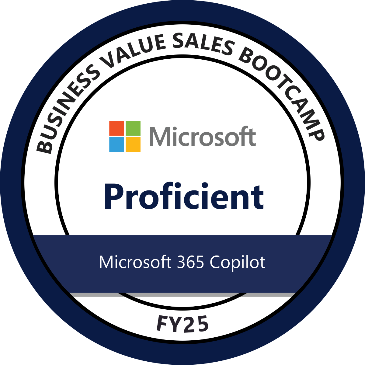 FY25 Microsoft 365 Business Value Sales Proficiency Badge - Credly