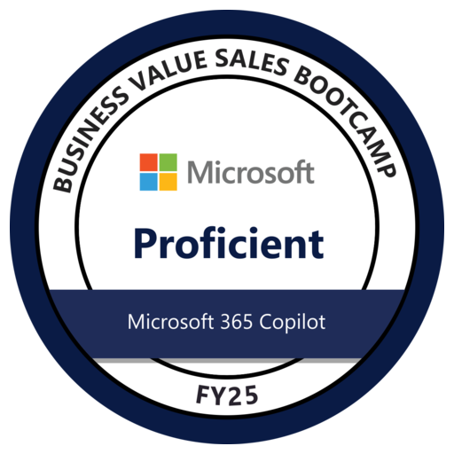 FY25 Microsoft 365 Business Value Sales Proficiency Badge - Credly