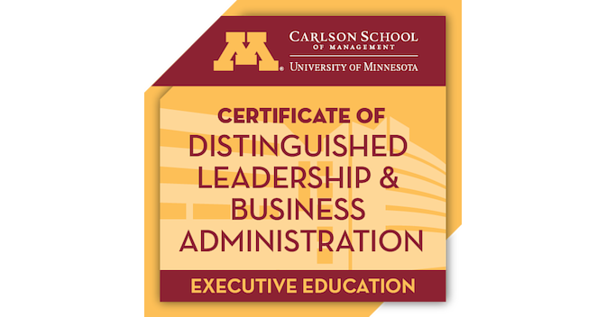 Certificate of Distinguished Leadership and Business Administration ...