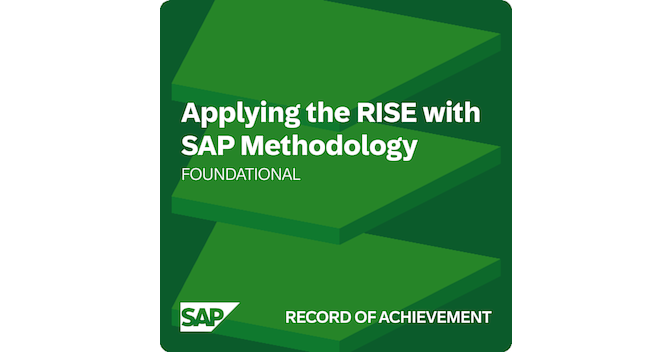 Applying the RISE with SAP Methodology - Record of Achievement - Credly