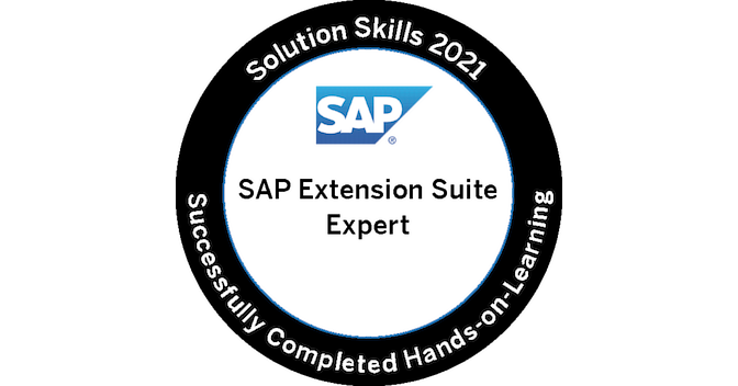 Solution Skills 2021 - SAP Extension Suite Expert - Credly