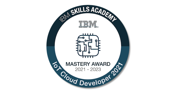 IoT Cloud Developer - Mastery Award 2021 - Credly
