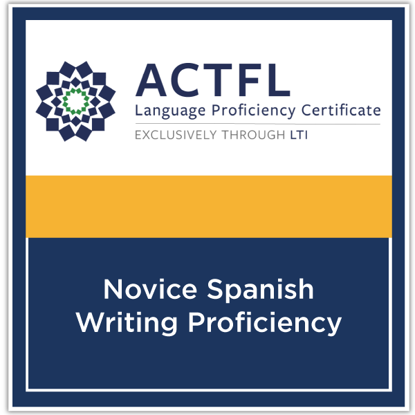 Spanish Writing Proficiency - Novice High - Credly