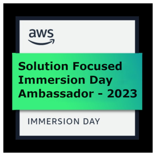 Solution Focused Immersion Day Ambassador - 2023 - Credly