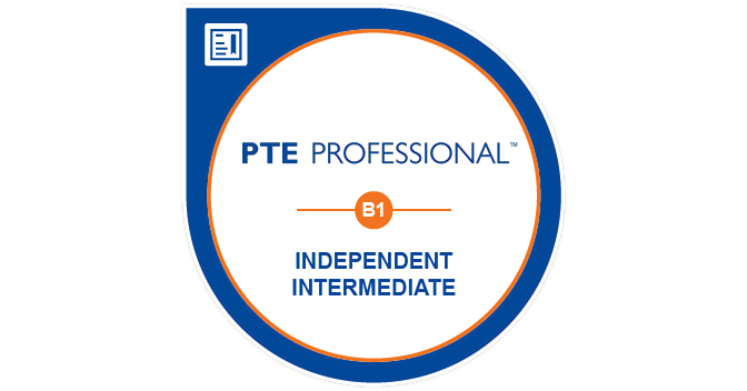 PTE Professional English Proficiency - Independent Intermediate - Credly