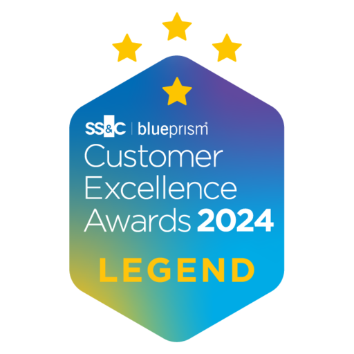 SS&C Blue Prism Customer Excellence Awards 2024 Winner |Legend - Credly