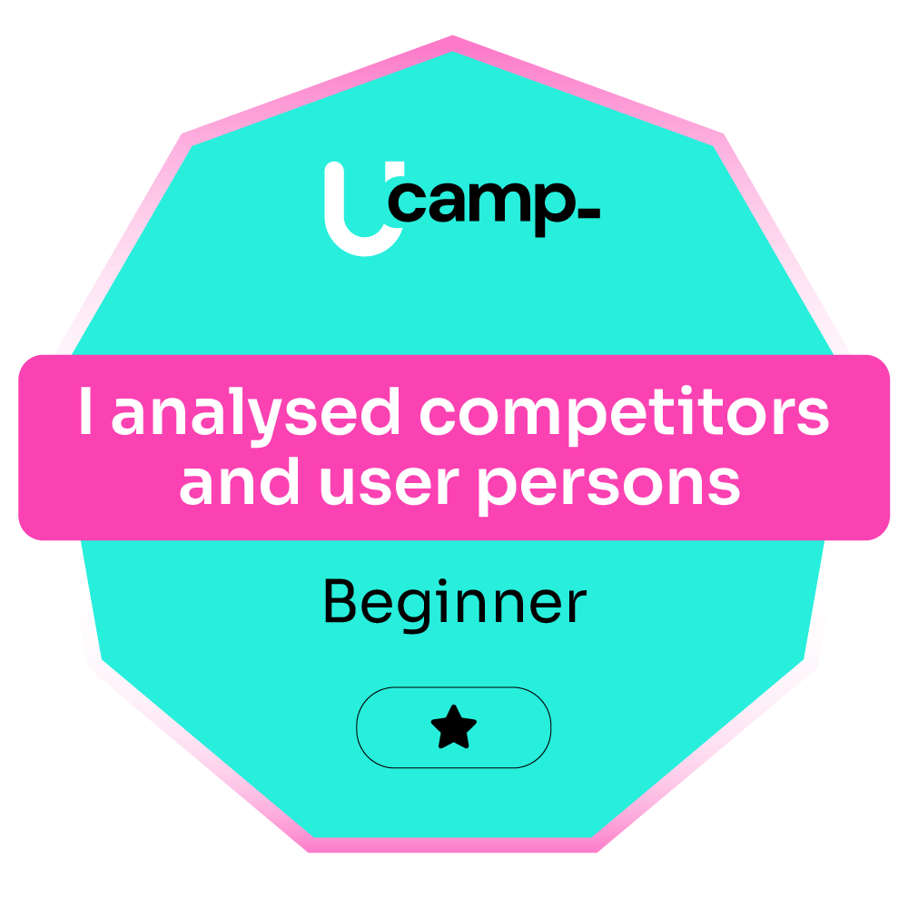 I analysed competitors and user persons - Credly