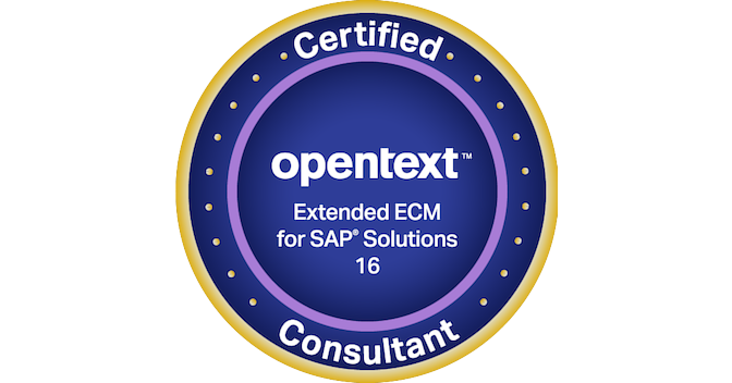 OpenText Certified Consultant - Extended ECM for SAP Solutions 16 - Credly