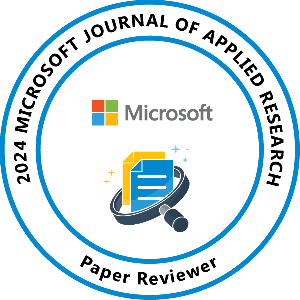 2024 Microsoft Journal of Applied Research Paper Reviewer - Credly