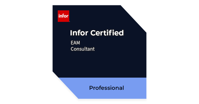 Infor Certified EAM Functional Consultant v11.3 - Credly
