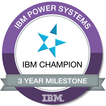IBM Champion - Power Systems 3-Year Milestone - Credly