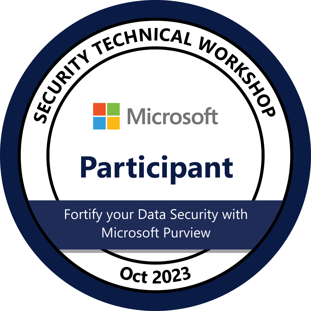 Security Technical Workshop: Fortify Your Data Security with Microsoft Purview participant - Credly