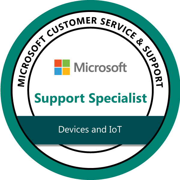 Devices and IoT: Support Specialist - Credly