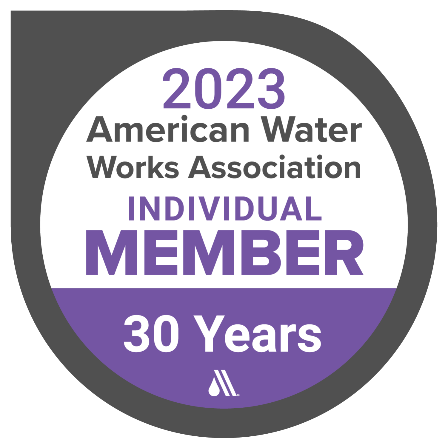 AWWA Member Badge - 30 Year Member (2023) - Credly