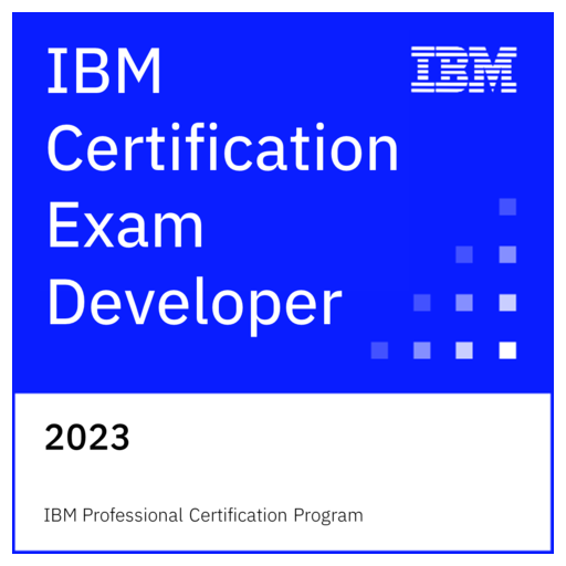 IBM Certification Exam Developer 2023 - Credly