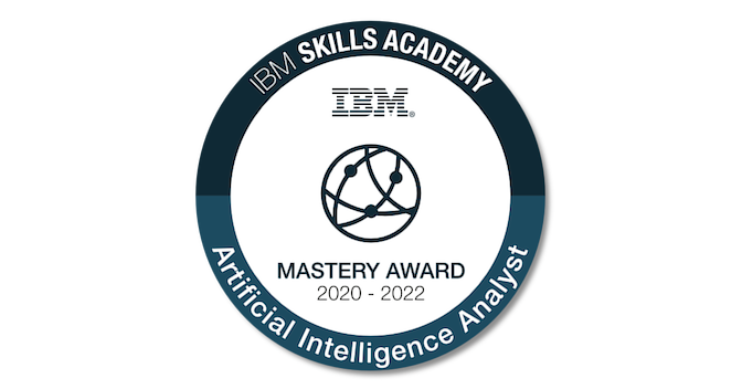 Artificial Intelligence Analyst 2020 - Mastery Award - Credly