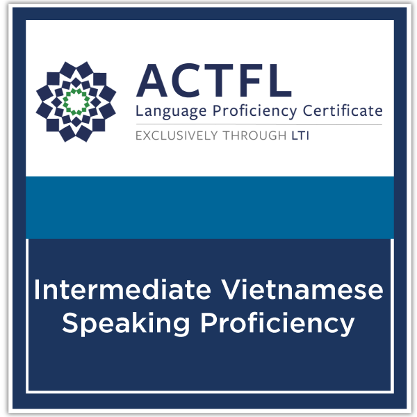 Vietnamese Speaking Proficiency - Intermediate Low - Credly