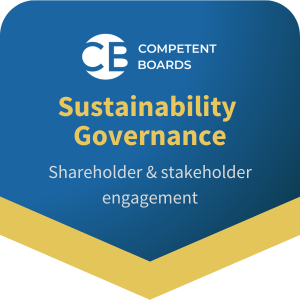Sustainability Governance micro-credential: Maximising Shareholder and Stakeholder Engagement ...