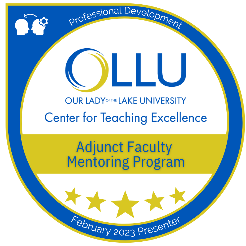 Adjunct Faculty Mentoring Program – February 2023 Presenter - Credly