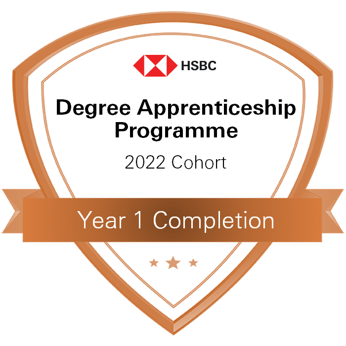 Degree Apprenticeship Year 1 Completion 2022 Cohort Credly