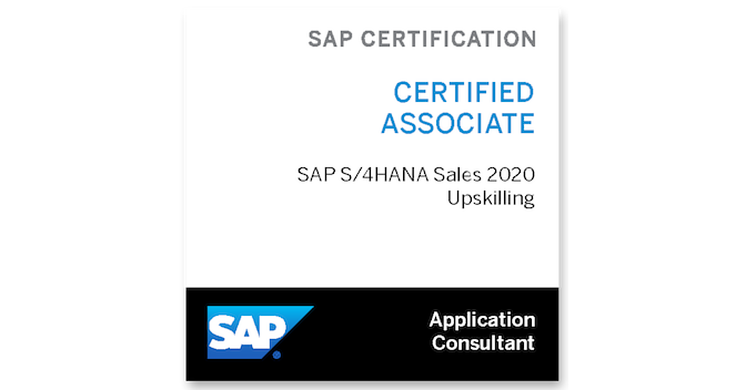 SAP Certified Application Associate - SAP S/4HANA Sales 2020 Upskilling ...