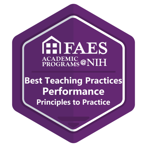 Best Teaching Practices: Performance - Principles to Practice - Credly
