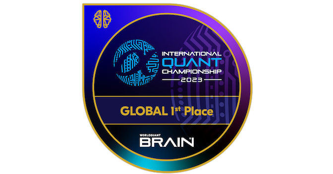 2023 WorldQuant BRAIN IQC Global 1st Place - Credly