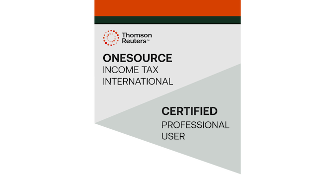 ONESOURCE Income Tax International Certified Professional User - Credly