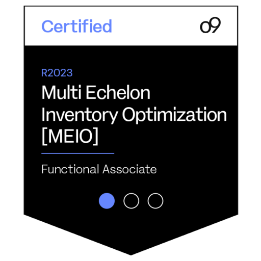 Multi Echelon Inventory Optimization [meio] Functional Associate Credly