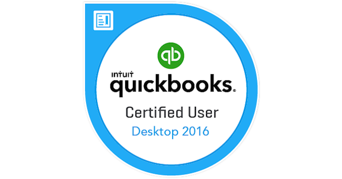 QuickBooks Certified User Desktop 2016 - Credly