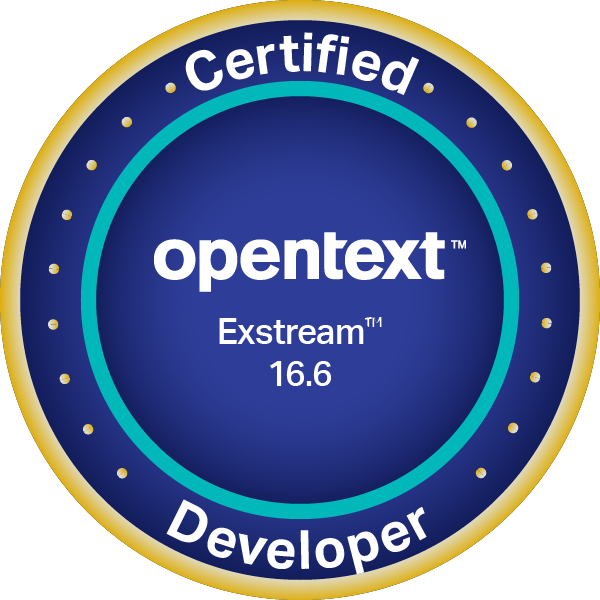 OpenText Certified Developer - Exstream 16.6 - Credly