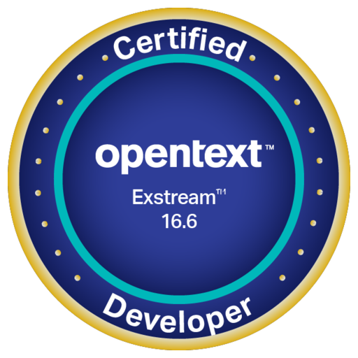 OpenText Certified Developer - Exstream 16.6 - Credly