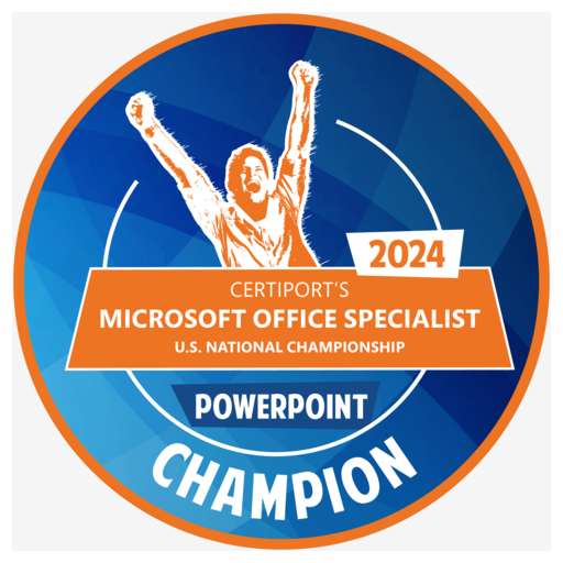 2024 Microsoft Office Specialist (MOS) U.S. National Championship - PowerPoint Champion - Credly