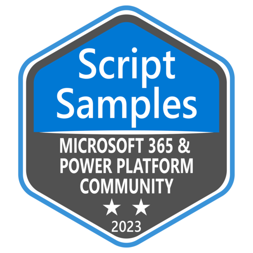Script Samples - Specialist - Microsoft 365 & Power Platform Community ...