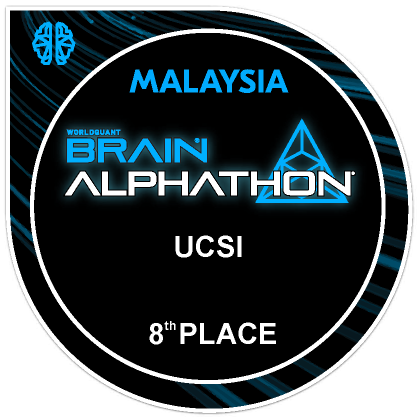 [Malaysia] 2023 WorldQuant BRAIN Alphathon UCSI 8th Place - Credly