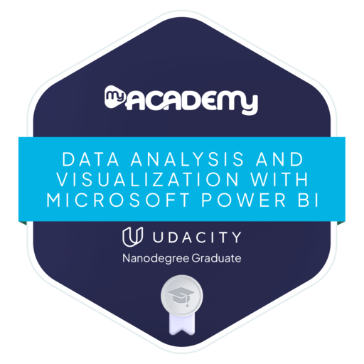 Data Analysis and Visualization with Microsoft Power BI - Udacity Nanodegree Badge - Credly