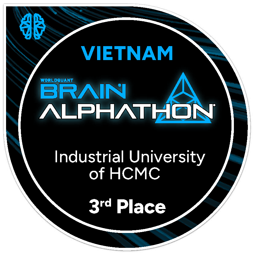 [Vietnam] 2023 WorldQuant BRAIN Alphathon IUH 3rd Place - Credly