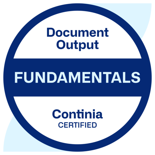 Continia Document Output Fundamentals - Credly