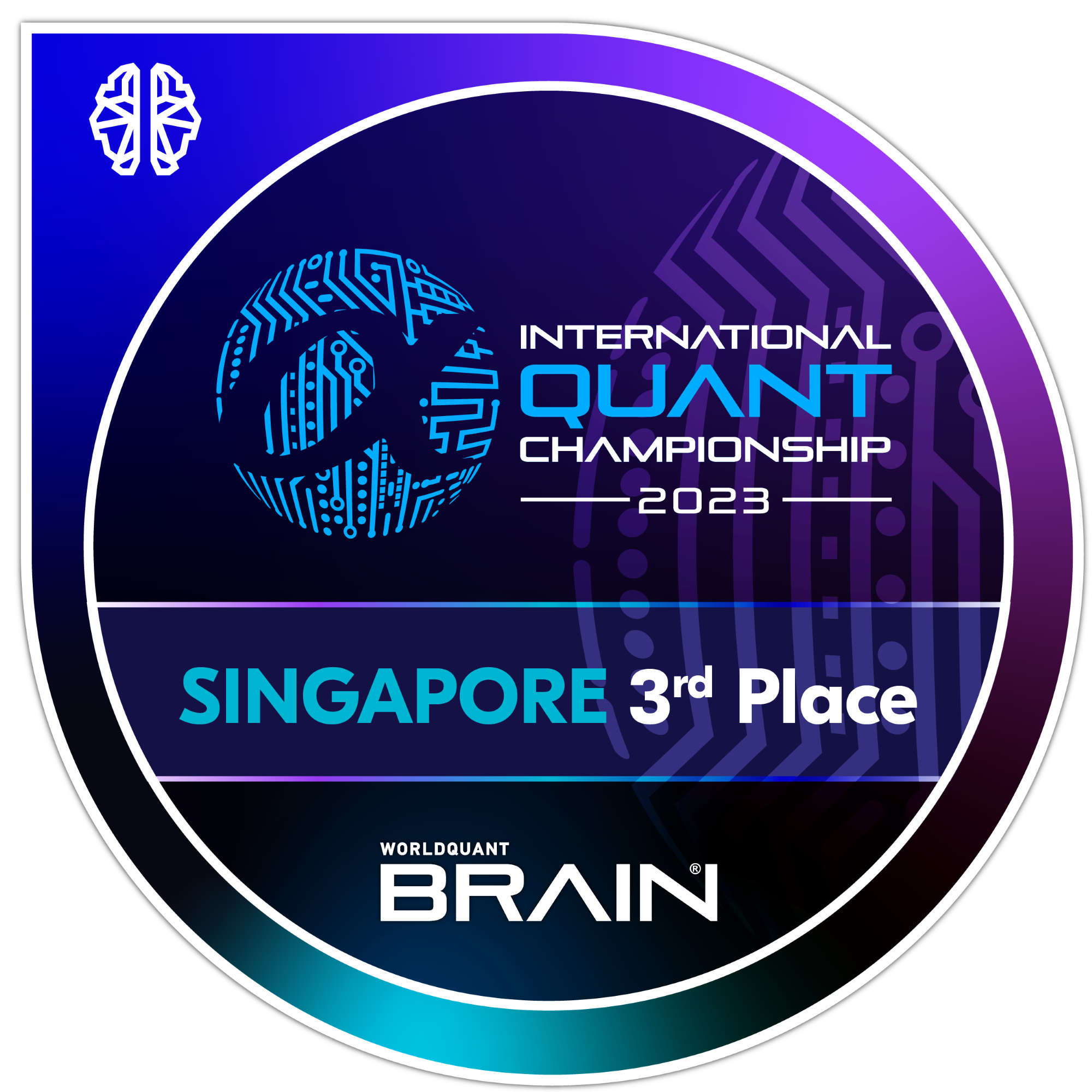 2023 WorldQuant BRAIN IQC Singapore 3rd Place - Credly