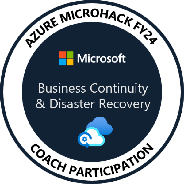 FY24 Business Continuity on Azure MicroHack Coach Participation - Credly