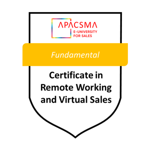 Certificate of Completion in Certificate in Remote Working and Virtual Sales - Credly