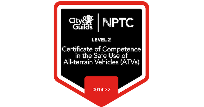 Level 2 Certificate of Competence in the Safe Use of All-terrain Vehicles (ATVs) (0014-32) - Credly