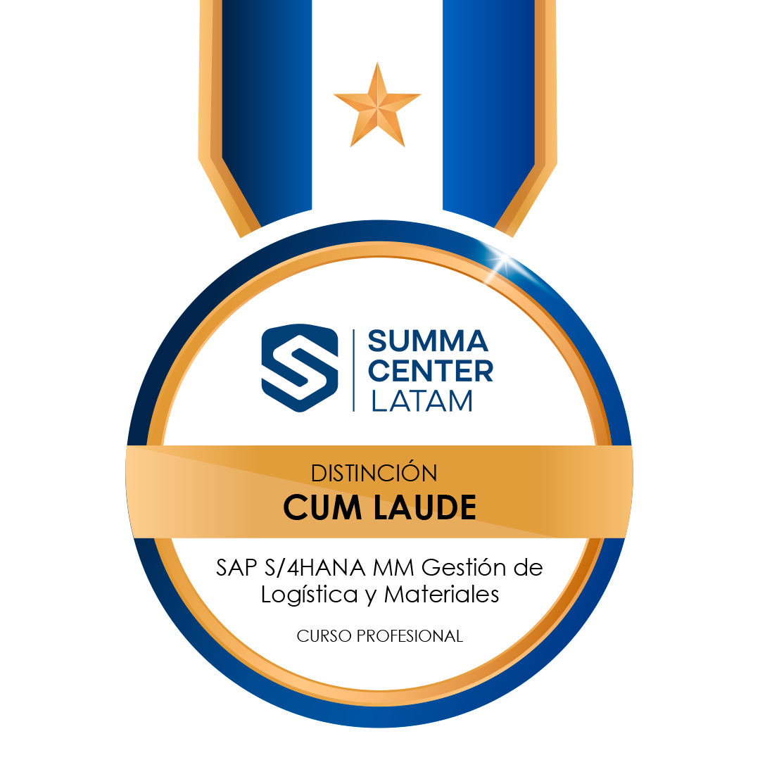 Distinción CUM LAUDE - Excelencia Académica SAP S/4 HANA MM Gestión de ...