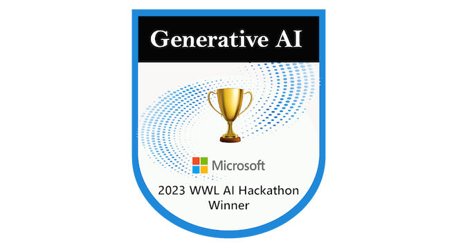Microsoft WWL Generative AI for Skilling 2023 Hackathon Winner - Credly