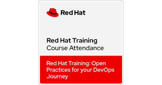 Red Hat Training: Open Practices for your DevOps Journey (TL250) - Ver. 1.0 - Credly