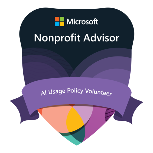 Microsoft Nonprofit Advisor AI Usage Policy Volunteer Badge - Credly