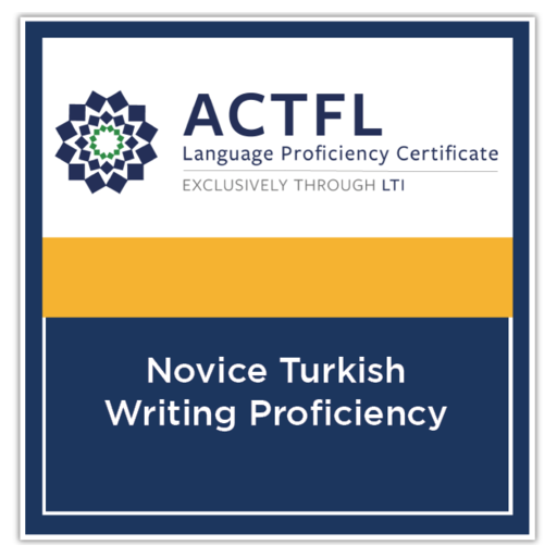 Turkish Writing Proficiency - Novice High - Credly