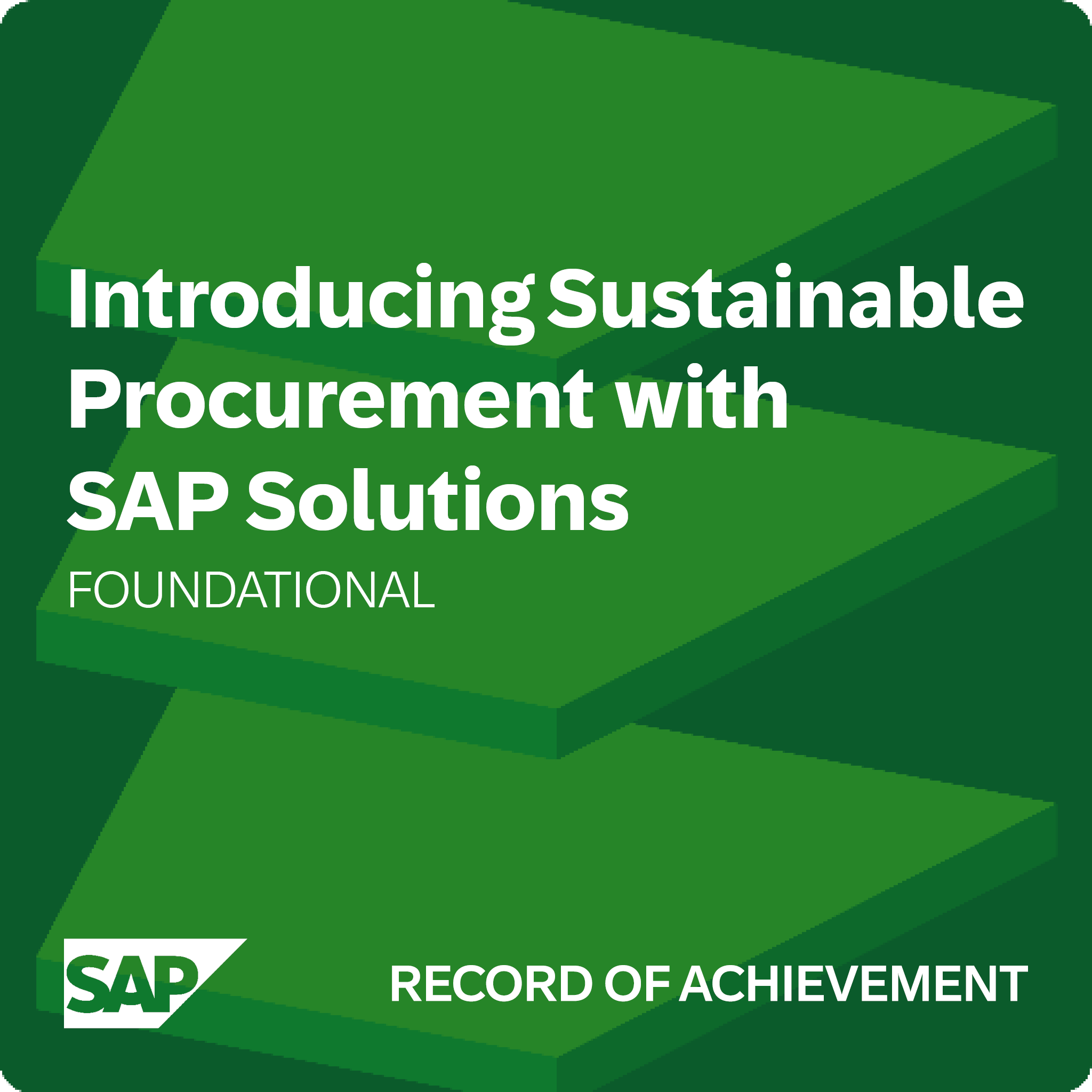 Introducing Sustainable Procurement with SAP Solutions - Record of Achievement - Credly