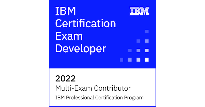 IBM Certification Exam Developer 2022 - Multi-Exam Contributor - Credly